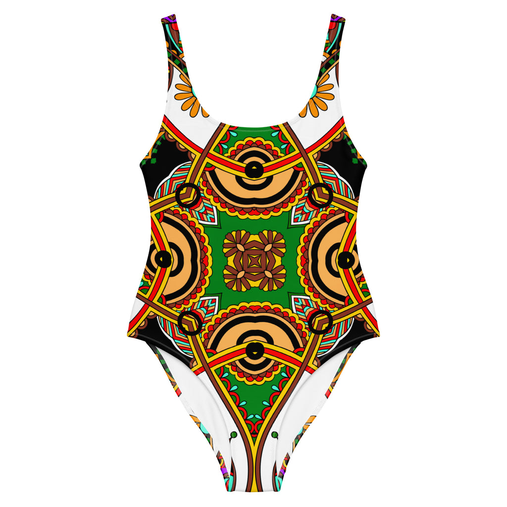 Traditional Ornamental Floral Paisley One-Piece Swimsuit – Latina Rocks