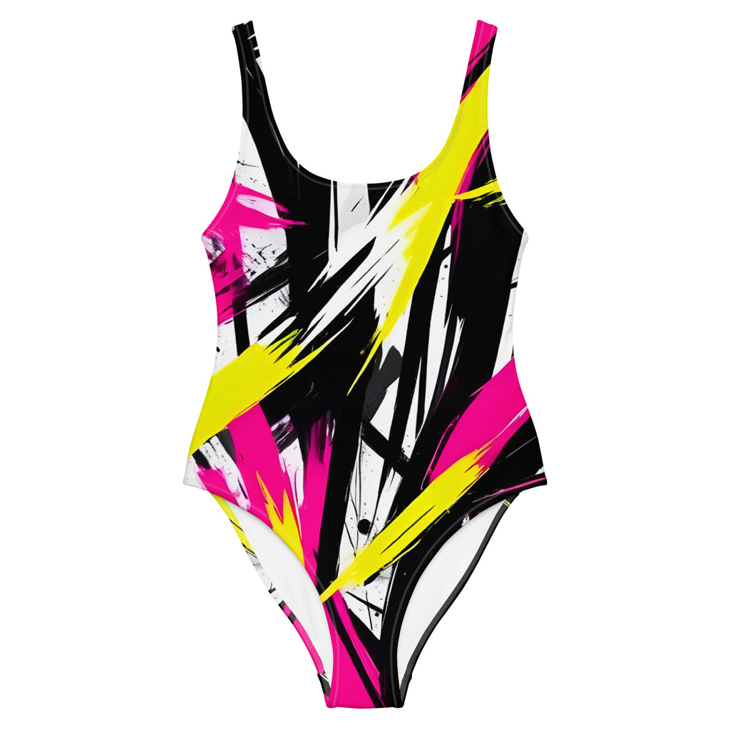Neon Color Slash One-Piece Swimsuit – Latina Rocks